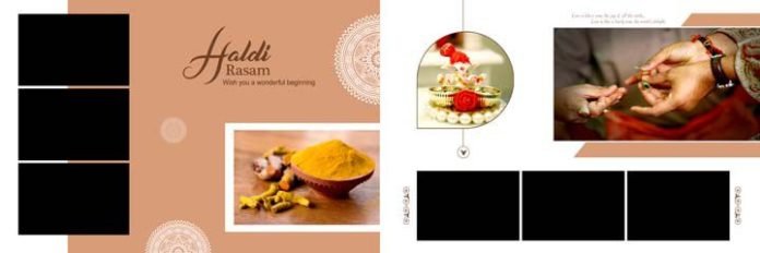 Haldi And Mehandi Ceremony Wedding Album PSD Template 12x36 Free ...
