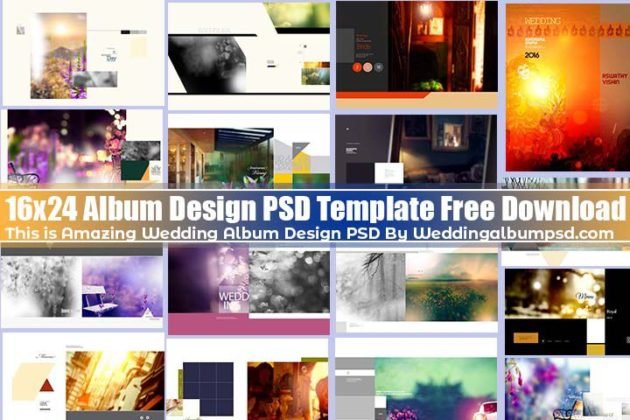 16x24 Album Design PSD Template Free Download - WeddingAlbumPsd