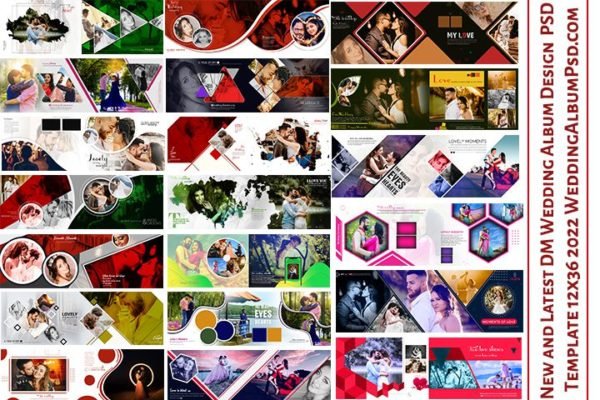 20 Amazing and Latest DM Wedding Album Design PSD Template 12x36 2022 ...