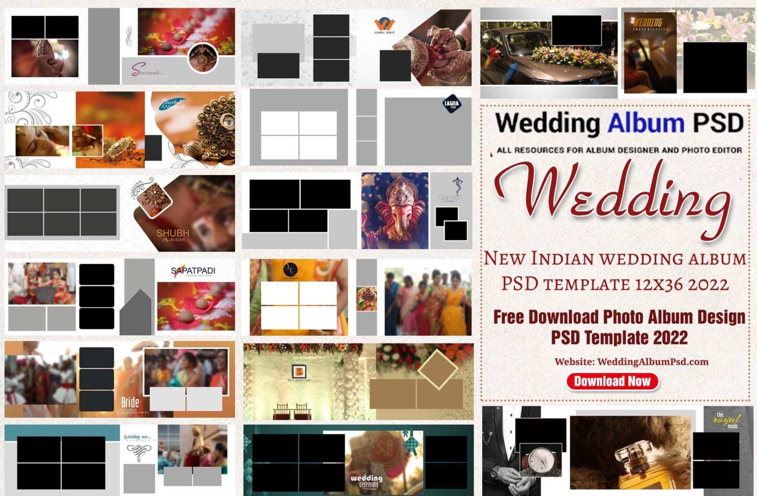 New Indian Marriage Wedding Album Psd 12x36 2023 - WeddingAlbumPsd