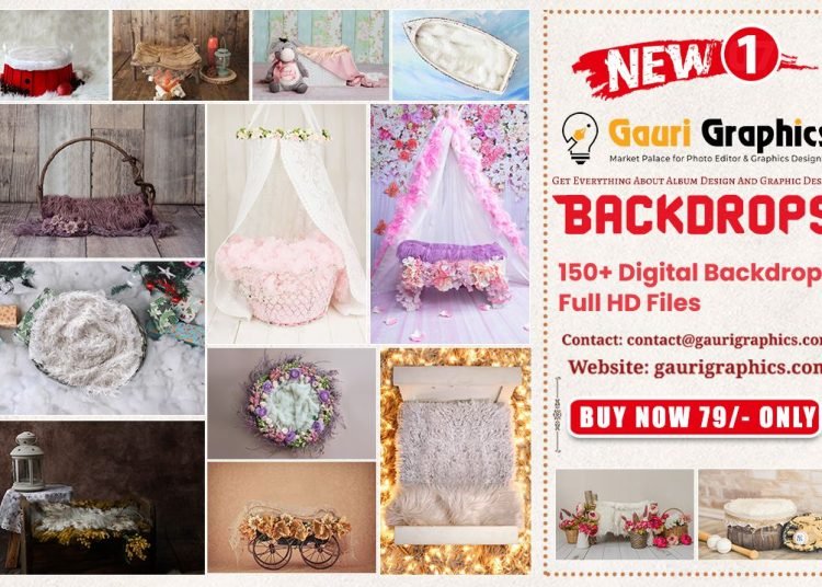 Free Digital Backdrop for baby Background 2024 Vol 01 - WeddingAlbumPsd